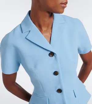 EMILIA WICKSTEAD Alexina Wool Crêpe Midi Dress - Blue