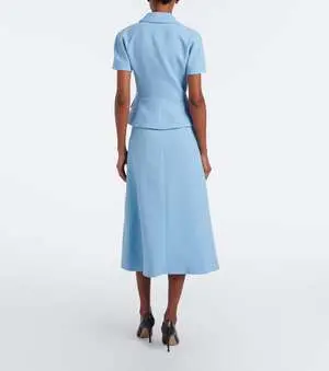 EMILIA WICKSTEAD Alexina Wool Crêpe Midi Dress - Blue
