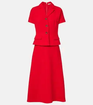EMILIA WICKSTEAD Wool Crepe Midi Dress