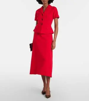 EMILIA WICKSTEAD Wool Crepe Midi Dress