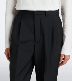 JIL SANDER Pleated Wool And Mohair Straight Leg Trousers