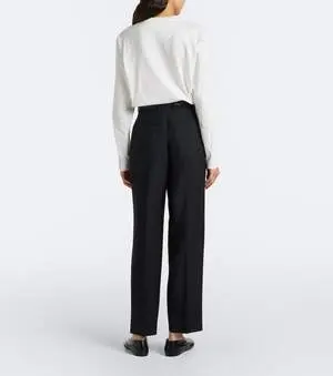 JIL SANDER Pleated Wool And Mohair Straight Leg Trousers