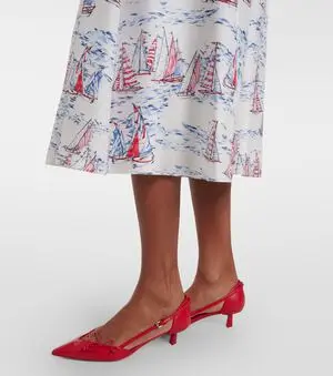 EMILIA WICKSTEAD Khloe Printed Wool Midi Dress - White