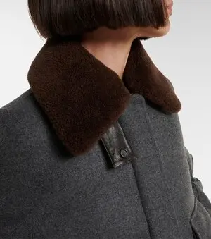 Brunello Cucinelli Shearling-trimmed Alpaca-blend Down Jacket - Grey
