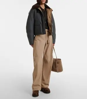 Brunello Cucinelli Shearling-trimmed Alpaca-blend Down Jacket - Grey