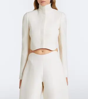 Alaïa Cropped Wool Crêpe Jacket