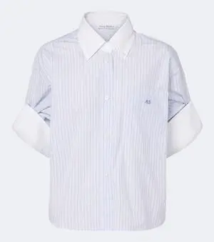 Acne Studios Striped Cotton Poplin Shirt - Blue