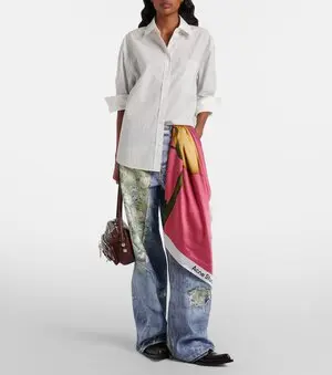 Acne Studios Striped Cotton Poplin Shirt - White