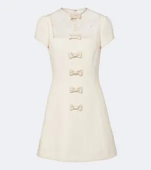 Valentino Garavani Valentino Crepe Couture Lace-Trimmed Minidress White
