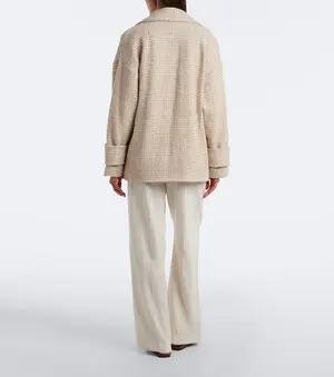 Eleventy Belted Wool And Cashmere Wide-leg Pants