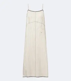 Prada Lace-trimmed Striped Maxi Dress - Yellow