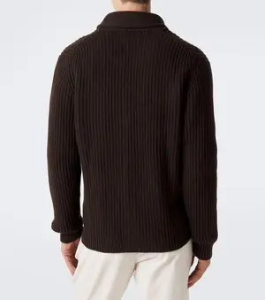 ALLUDE Ribbed-knit Wool And Cashmere Cardigan