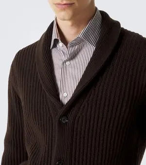 ALLUDE Ribbed-knit Wool And Cashmere Cardigan