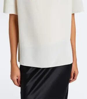 JOSEPH Rubin Silk T-shirt In Ivory - White