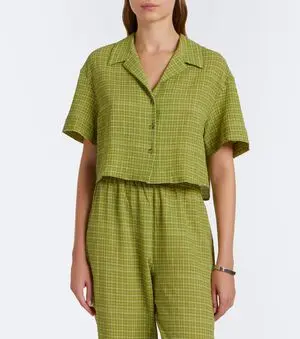 Asceno Checked Cotton Bowling Shirt