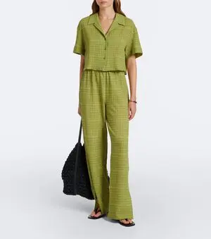 Asceno Checked Cotton Bowling Shirt