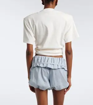 Magda Butrym Belted Striped Cotton And Silk Shorts