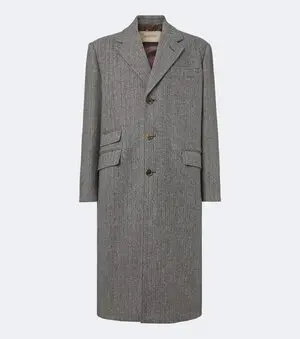 Valentino Garavani Herringbone Virgin Wool Coat - Grey