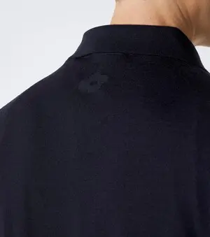 LARDINI Wool, Silk, And Cashmere Zip Polo Sweater
