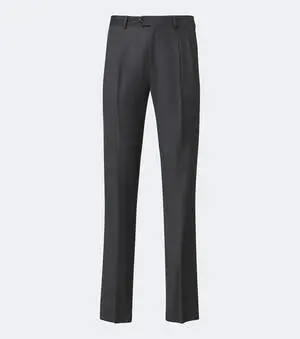 Rubinacci Virgin Wool Straight Leg Trousers - Grey