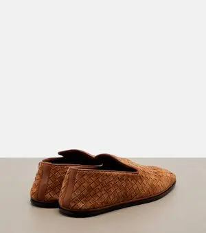 Bottega Veneta Intrecciato Suede Loafers