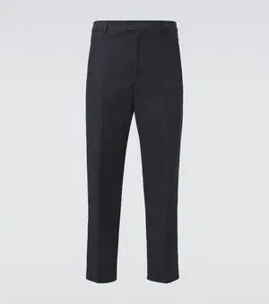 UMIT BENAN Matt Cotton-blend Straight Pants - Blue