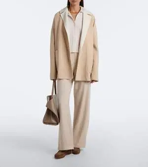 Eleventy Wool And Cashmere Wide-leg Pants