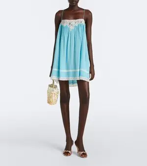 DÔEN D�en Clemente Lace-trimmed Silk Minidress