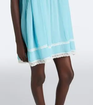 DÔEN D�en Clemente Lace-trimmed Silk Minidress