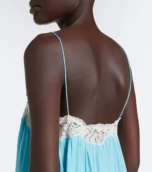 DÔEN D�en Clemente Lace-trimmed Silk Minidress