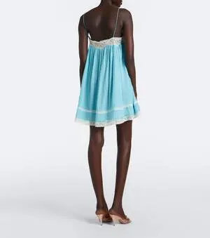 DÔEN D�en Clemente Lace-trimmed Silk Minidress