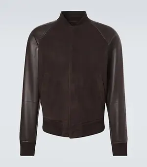 TOM FORD Leather And Suede Bomber Jacket - Brown