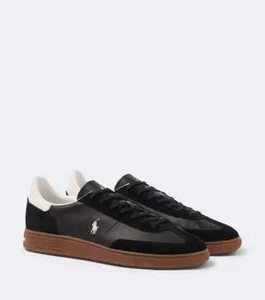 Polo Ralph Lauren Bedford Suede-trimmed Leather Sneakers - Black