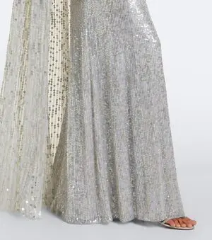 Jenny Packham Dakota Embellished Cape Gown