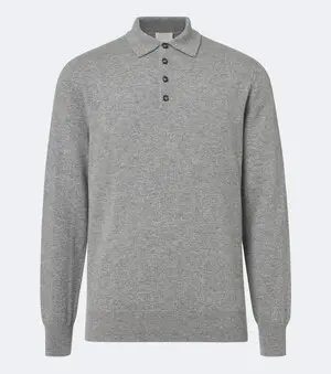 ALLUDE Cashmere Polo Sweater - Grey