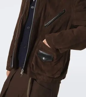 Sacai Leather-trimmed Suede Blouson Jacket