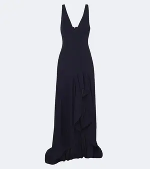 Stella McCartney Ruffled Georgette Gown - Blue