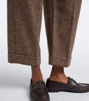 Brunello Cucinelli High-rise Wool-blend Straight Pants