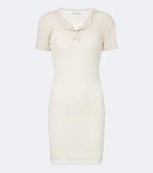 Acne Studios Layered Knitted Mini Dress - White
