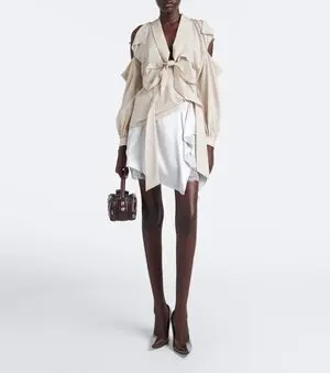 Acne Studios Lace-trimmed Satin Miniskirt - Blue