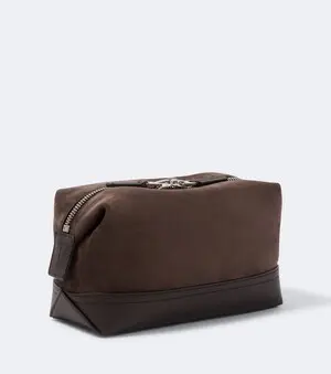 TOM FORD Leather-trimmed Suede Toiletry Bag