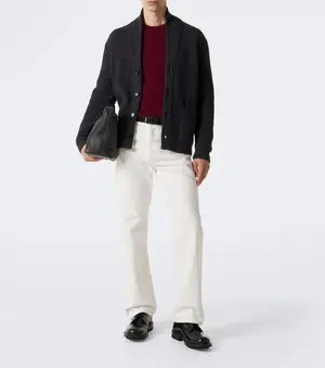 ALLUDE Ribbed Wool And Cashmere Cardigan