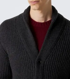 ALLUDE Ribbed Wool And Cashmere Cardigan
