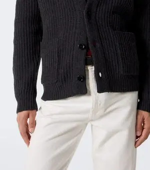 ALLUDE Ribbed Wool And Cashmere Cardigan