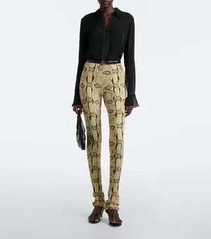 Gucci Snake-print Skinny Pants