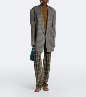 Dries Van Noten Semi-sheer Checked Wide-leg Pants
