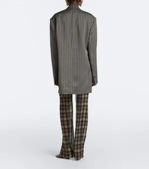 Dries Van Noten Semi-sheer Checked Wide-leg Pants