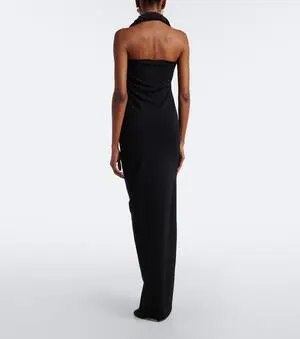 Magda Butrym Floral-appliqu� Wool-blend Gown