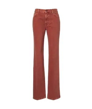 Chloé Straight Leg Jeans In Crimson - Brown