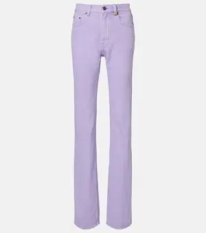 Chloé Straight Leg Jeans In Lavender Fog - Purple